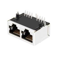 China 5406566-1 10/100 Base-T 1x2 Port Without Magnetics RJ45 Modular Jack Connectors LPJEF102DNL for sale