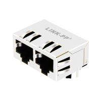 China 5406566-2 10/100 Base-T 1x2 Port Without Magnetics RJ45 Ethernet Connector Modules LPJEF102CNL for sale