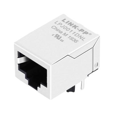 China HFJ11-2450E-S1RL , LPJ0011DNL One Port Angled Rj45 Connector With Magnetics for sale