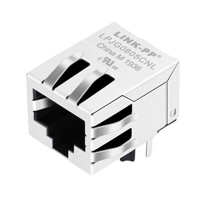 China LPJG0805CNL Magnetic RJ45 Jack Cross XRJF-01J-0-H68-010-NIJ , Right Angle Jack for sale