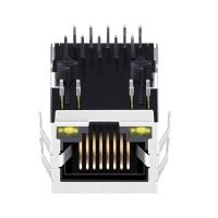 China 1840434-2 Magnetic RJ45 Jack 10 Pin Rj45 Gigabit Shielded With Leds 1840434-3 for sale