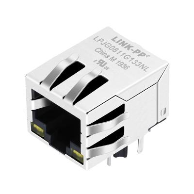 China 1840434-2 Magnetic RJ45 Jack 10 Pin Rj45 Gigabit Shielded With Leds 1840434-3 for sale