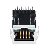 China HFJ11-1G16E-L11RLFastJack Tab-Down Gigabit RJ45 Female PCB Connector for sale