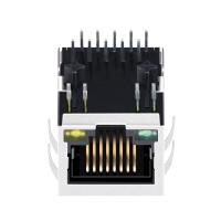 China 13F-64GYDP2NL Magnetic RJ45 Jack LPJ0011GENL 10 / 100Base-T Shield with LEDs for sale