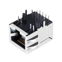 China JXKM-0013NL , LPJG4811G7NL Gigabit Con-RJ45 1:1 Ratio R/A Shield W/LED for sale