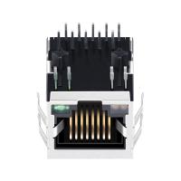 China JXKM-0013NL , LPJG4811G7NL Gigabit Con-RJ45 1:1 Ratio R/A Shield W/LED for sale