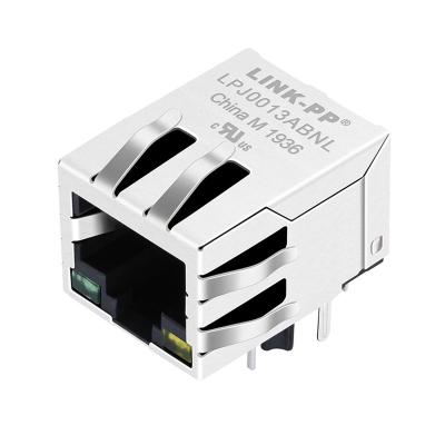 China LU1T041X-43 LF , LPJ0013ABNL Magnetic RJ45 Single Port 10/100 Ethernet for sale