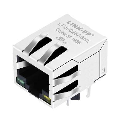 China HY911103H | RJ45 Modular Jack LPJ0026ABNL Conn 10/100Base 1CT:1CT R/A for sale
