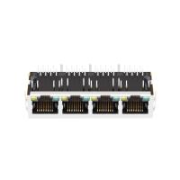 China JXD0-4005NL RJ45 Female Connector 1x4 Port 8pin With LED for sale