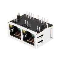 China JXR8-1001NL 1x2 Port 10/100 Base-T G/Y Led Ethernet Lan Port Network Jack RJ45 ICM Connector for sale