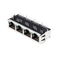 China 4x10/100Mbps PulseJack JX80-0022NL / LPJ46404AFNL Green LED Rj45 Connectors for sale