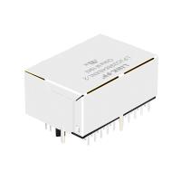 China JXD1-2016NL 1000 Base-T Tab Up 1x2 Port Modular Magnetic Rj45 Network Jack for sale