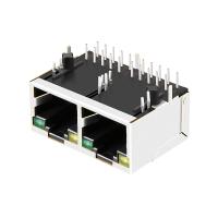 China JXD1-2016NL 1000 Base-T Tab Up 1x2 Port Modular Magnetic Rj45 Network Jack for sale