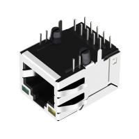 China JD1-0001NL 1000 Base-T Rj45 Modular Jack Shielded Right Angle With LED for sale