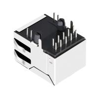 China JD1-0001NL 1000 Base-T Rj45 Modular Jack Shielded Right Angle With LED for sale