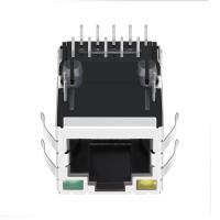 China JD1-0001NL 1000 Base-T Rj45 Modular Jack Shielded Right Angle With LED for sale
