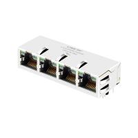 China JG0-0026NL 100/1000 Base-T 1x4 Port Industrial Ethernet Connector Magnetic RJ45 Jack for sale