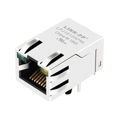 China PCB Mounting Magnetic RJ45 Jack Female w/LEDs J1012F21RNL , LPJ1012APNL for sale