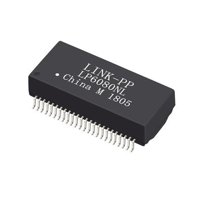 China H6101FNL Dual Port SMD Gigabit Magnetic POE+ Transformer LP6080NL for sale