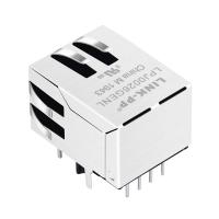 China LPJ0026GENL 10/100M AutoMDIX Magnetic RJ45 Jack 8P8C Shield w/LED 1:1 RoHS for sale