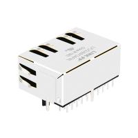 China HFJ12-1G16ER-L11RL FastJack 1x2 Tab-Down Ganged Gigabit RJ45 W/LED for sale