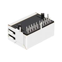 China Multi-port RJ45 HFJ12-1G16ERL Dual Tab-Down 1000Base-T Connector Wo/LED for sale