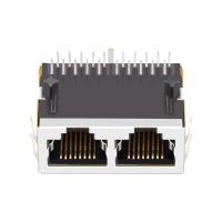 China Multi-port RJ45 HFJ12-1G16ERL Dual Tab-Down 1000Base-T Connector Wo/LED for sale