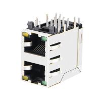 China XRJD-S-21-8-8-4 Stacked RJ45 2x1 Without Transformer Networking Connector LPJE106XAHNL for sale