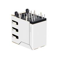 China XRJD-S-21-8-8-4 Stacked RJ45 2x1 Without Transformer Networking Connector LPJE106XAHNL for sale