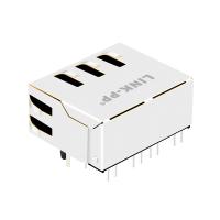 China 0826-1X2T-HS-F Magnetic Ethernet Jack 1000 Base-T Tab Up 1X2 Port for sale