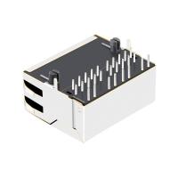 China 0826-1X2T-HS-F Magnetic Ethernet Jack 1000 Base-T Tab Up 1X2 Port for sale