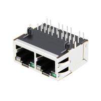 China 0826-1X2T-HS-F Magnetic Ethernet Jack 1000 Base-T Tab Up 1X2 Port for sale