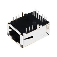 China A829-1J1T-KM Low Profile RJ45 Jack 1000 Base-T Tab Up With Led Shielded 1X1 Port for sale