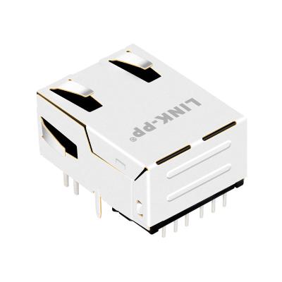 China A829-1J1T-KM Low Profile RJ45 Jack 1000 Base-T Tab Up With Led Shielded 1X1 Port for sale