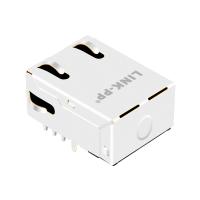 China L8BE-1G1T-91A Magnetic RJ45 Jack 100 Base-T Tab Up 1X1 Port Green Led Shielded with EMI Finger for sale