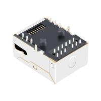 China L8BE-1G1T-91A Magnetic RJ45 Jack 100 Base-T Tab Up 1X1 Port Green Led Shielded with EMI Finger for sale