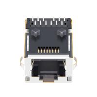 China L8BE-1G1T-91A Magnetic RJ45 Jack 100 Base-T Tab Up 1X1 Port Green Led Shielded with EMI Finger for sale