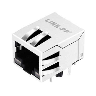 China G15-111T-038E 10G Base-T Tab Down 1 Port Shielded Ethernet RJ45 Connector With Led for sale