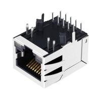 China G15-111T-038E 10G Base-T Tab Down 1 Port Shielded Ethernet RJ45 Connector With Led for sale