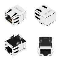 China 10G Base-T Tab Up 1x1 Port Magnetic RJ45 Jack G27-122T-066A With GY/GY Led for sale
