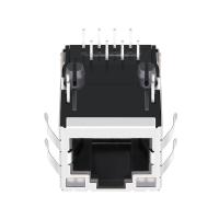 China 10/100 BASE-T Tab Up Green / Yellow Led 1x1 Port Female RJ45 Jack A829-1A1T-91B for sale