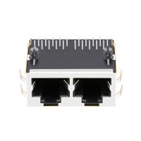 China 1x2 Port Tab Down 1000 Base-T Rj45 Female Connector Without Leds 1840638-1 for sale