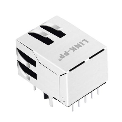 China 2250419-1 Tab Down 5G Base-T Low Profile Single Port Rj45 Pcb Jack With GY/G Leds for sale