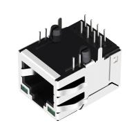 China SI-80025-F 10/100 BASE-T 1x1 Port Rj45 Network Jack Tab Up Shielded With Green / Green Leds for sale