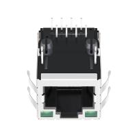 China SI-80025-F 10/100 BASE-T 1x1 Port Rj45 Network Jack Tab Up Shielded With Green / Green Leds for sale