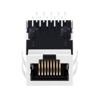 China 1x1 Port Tab Down 10/100 Base-T Magnetic RJ45 Jack Without Led JXR0-0001NLT for sale