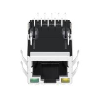 China JXD1-9025NL 10/100 Base-T Tab Up 1 Port Rj45 Connector Shielded With Yellow / Green Led for sale