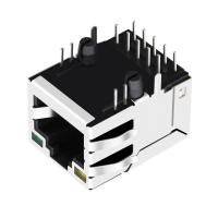 China JXD1-9025NL 10/100 Base-T Tab Up 1 Port Rj45 Connector Shielded With Yellow / Green Led for sale