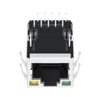 China JXD0-0010NL 1 Port Tab Down 100 Base-T RJ45 Magjack With Green / Yellow Led for sale
