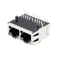 China JTL-U1003NL 10G Base-T Tab Up Shielded 1x2 Port Rj45 Jack With Green - Yellow / Green Leds for sale